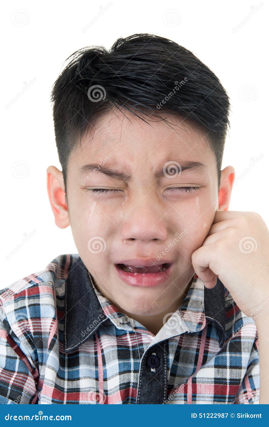 Asian Cute Boy Sad and Crying Stock Image - Image of white, unhappy ...