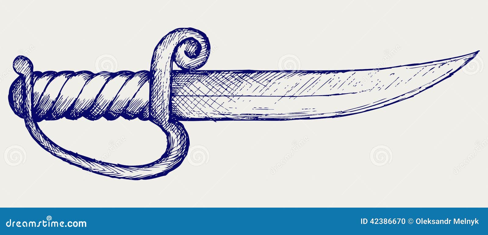 Dagger Doodle Style Sketch Illustration Hand Drawn Vector. Dagger ...