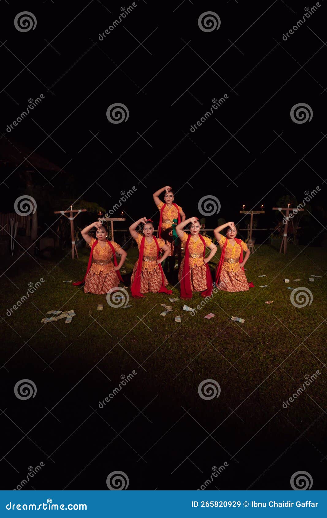 Asian Dancers Take Pose with Dance Movements while Performing the ...