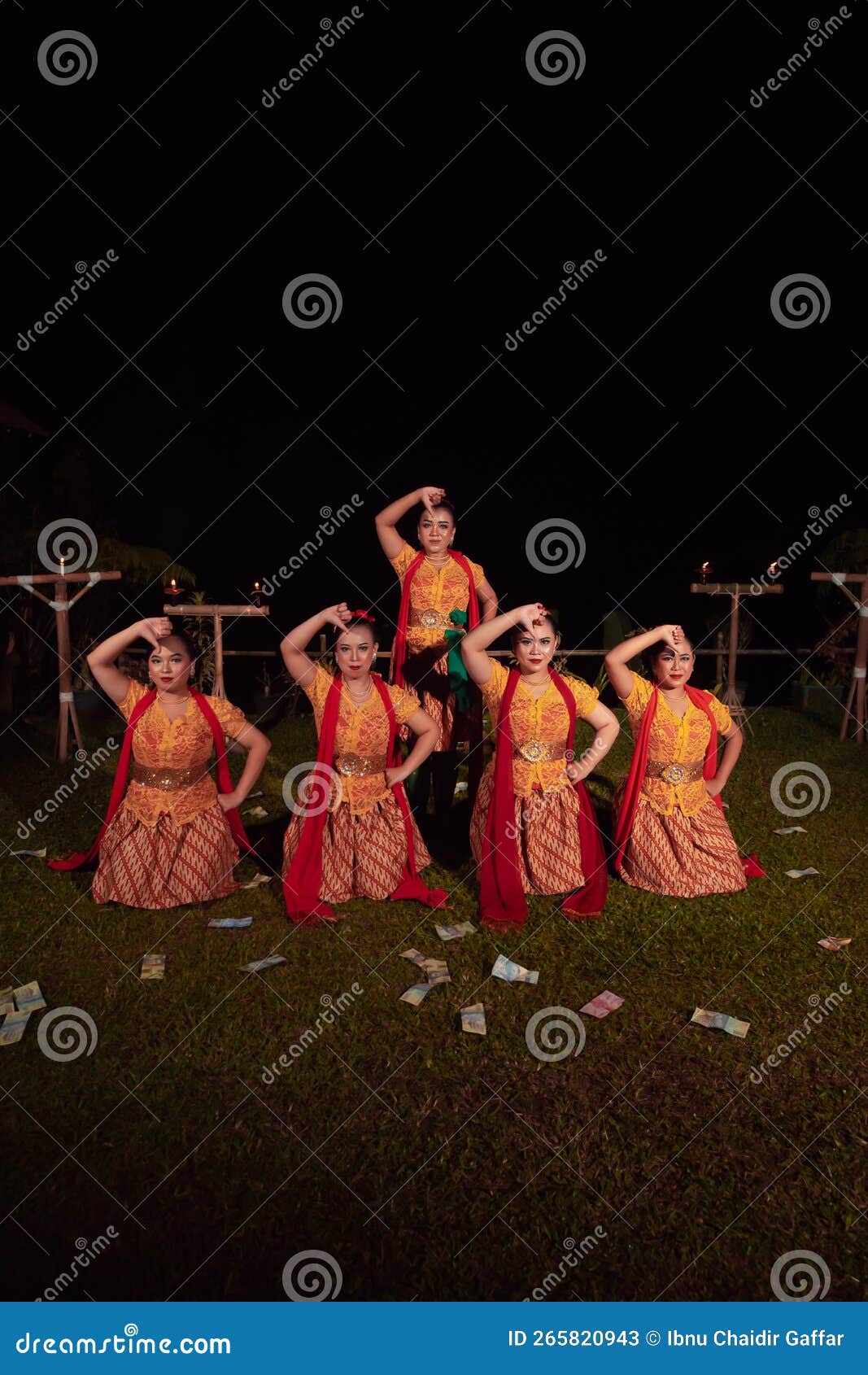 Asian Dancers Take Pose with Dance Movements while Performing the ...