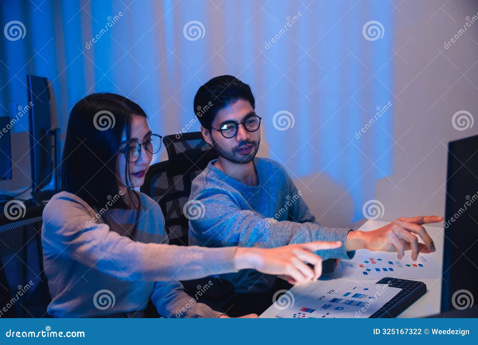 Asian Ux Developer And Ui Designer Presenting Mobile App Interface ...