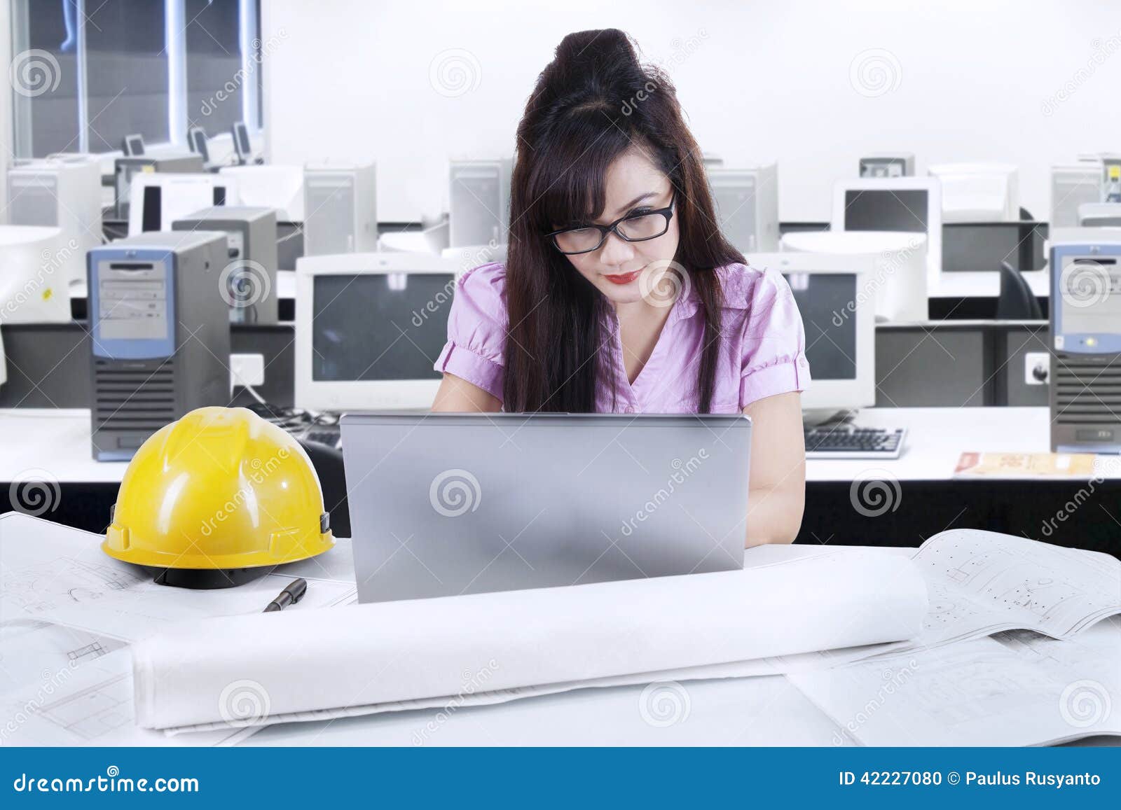 Asian Developer Working in Office 1 Stock Photo - Image of industrial ...