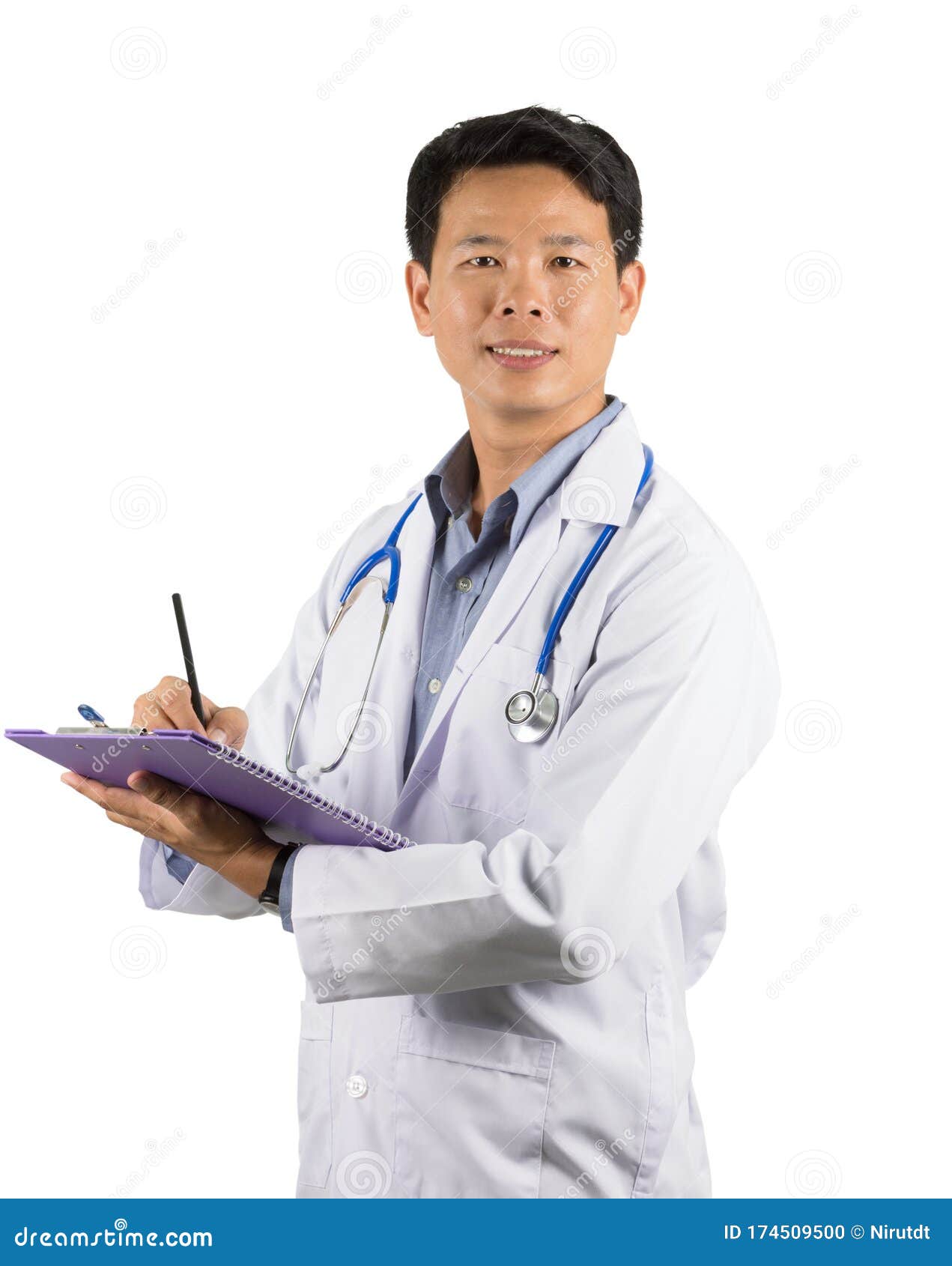 Asian Doctor Isolated stock photo. Image of uniform - 174509500