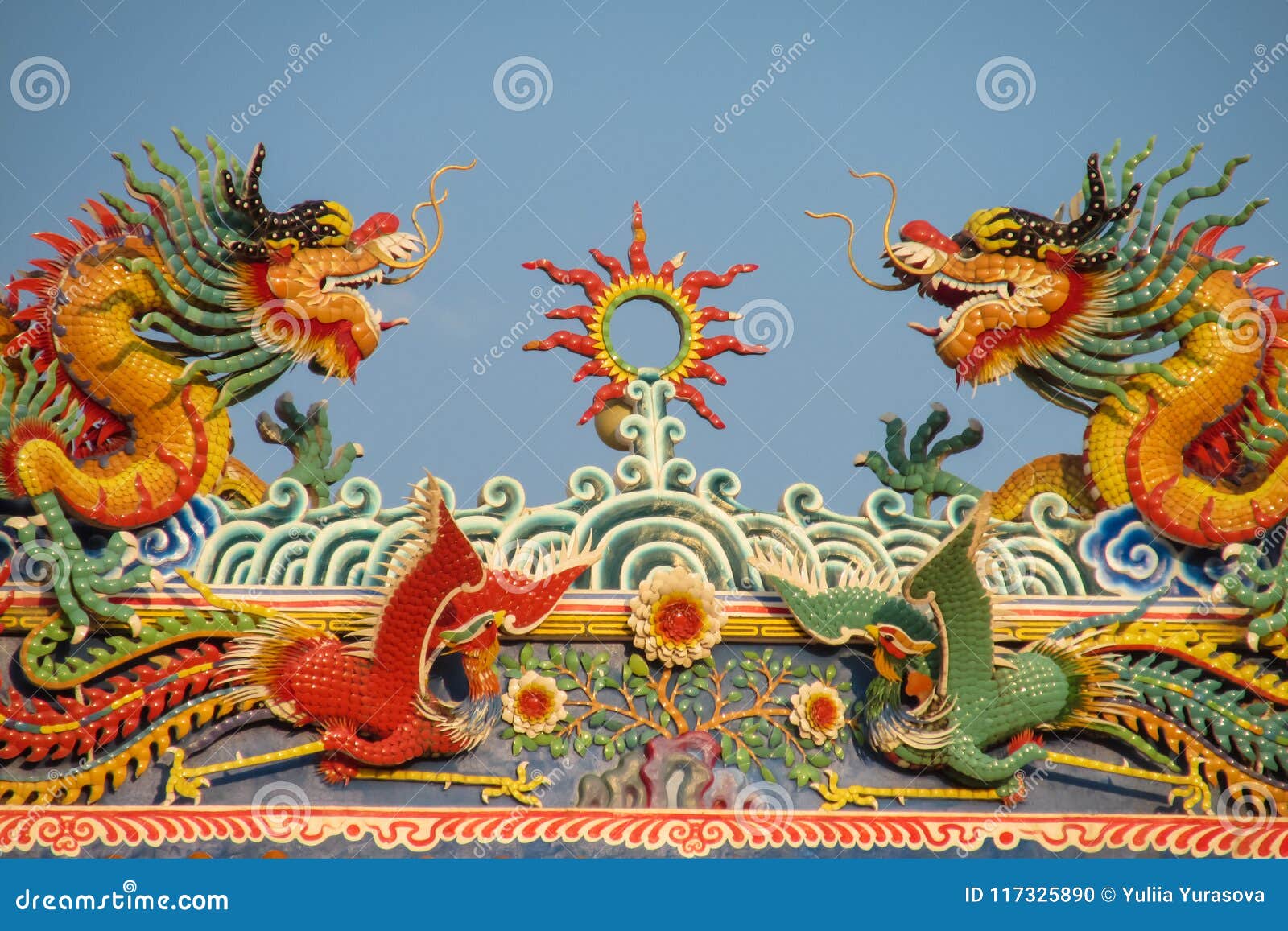 Asian Dragon in the Chinese Temple Stock Photo - Image of power, asia ...