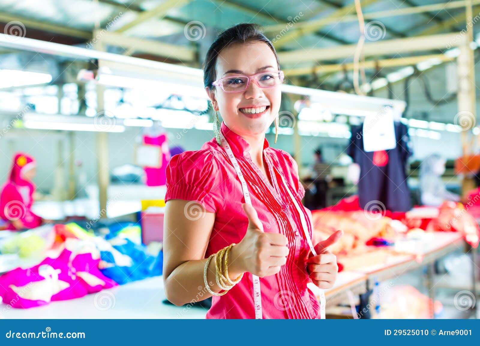 Asian Dressmaker in a Textile Factory Stock Photo - Image of textile ...