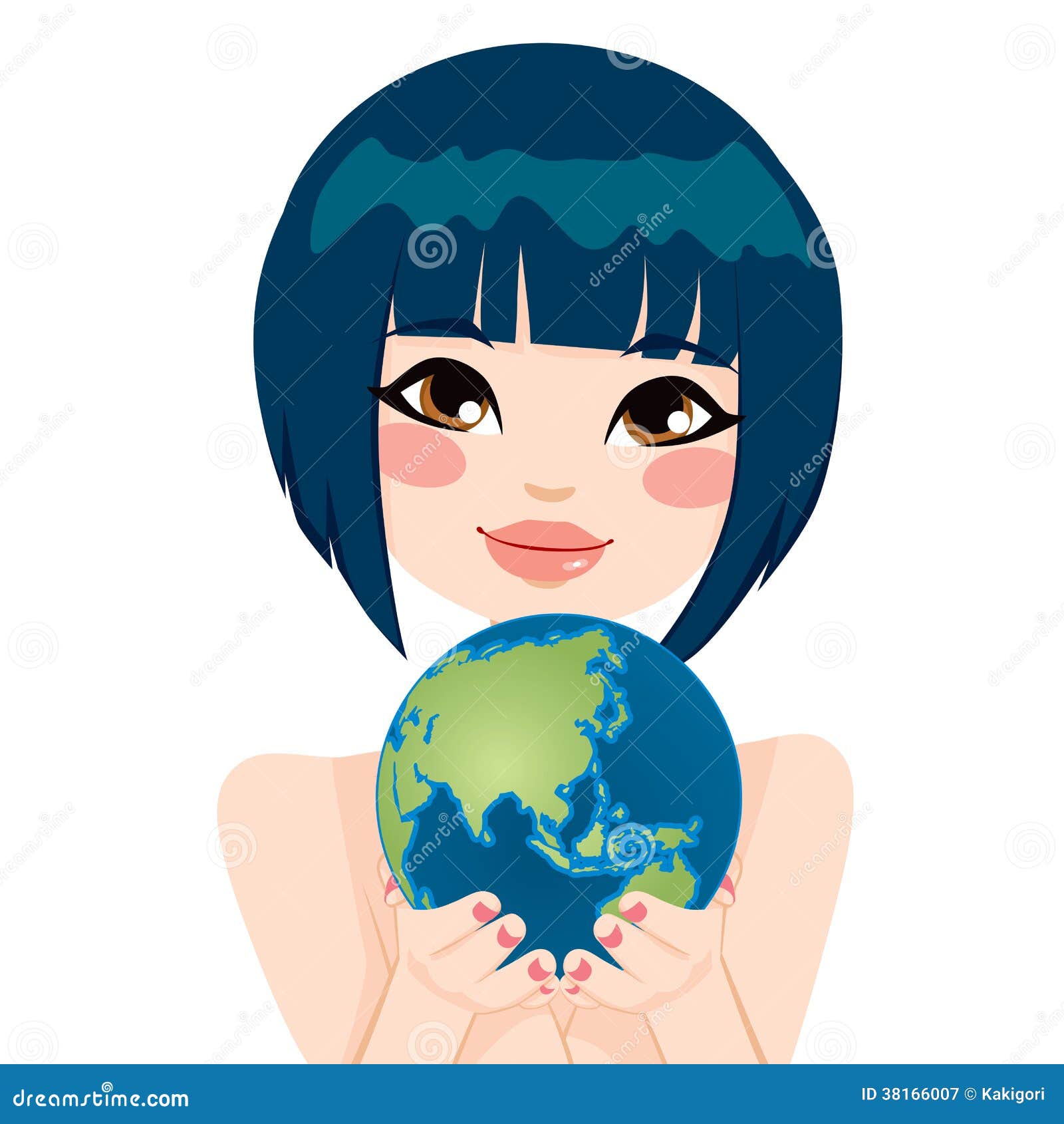 Asian Earth Woman stock vector. Illustration of happy - 38166007
