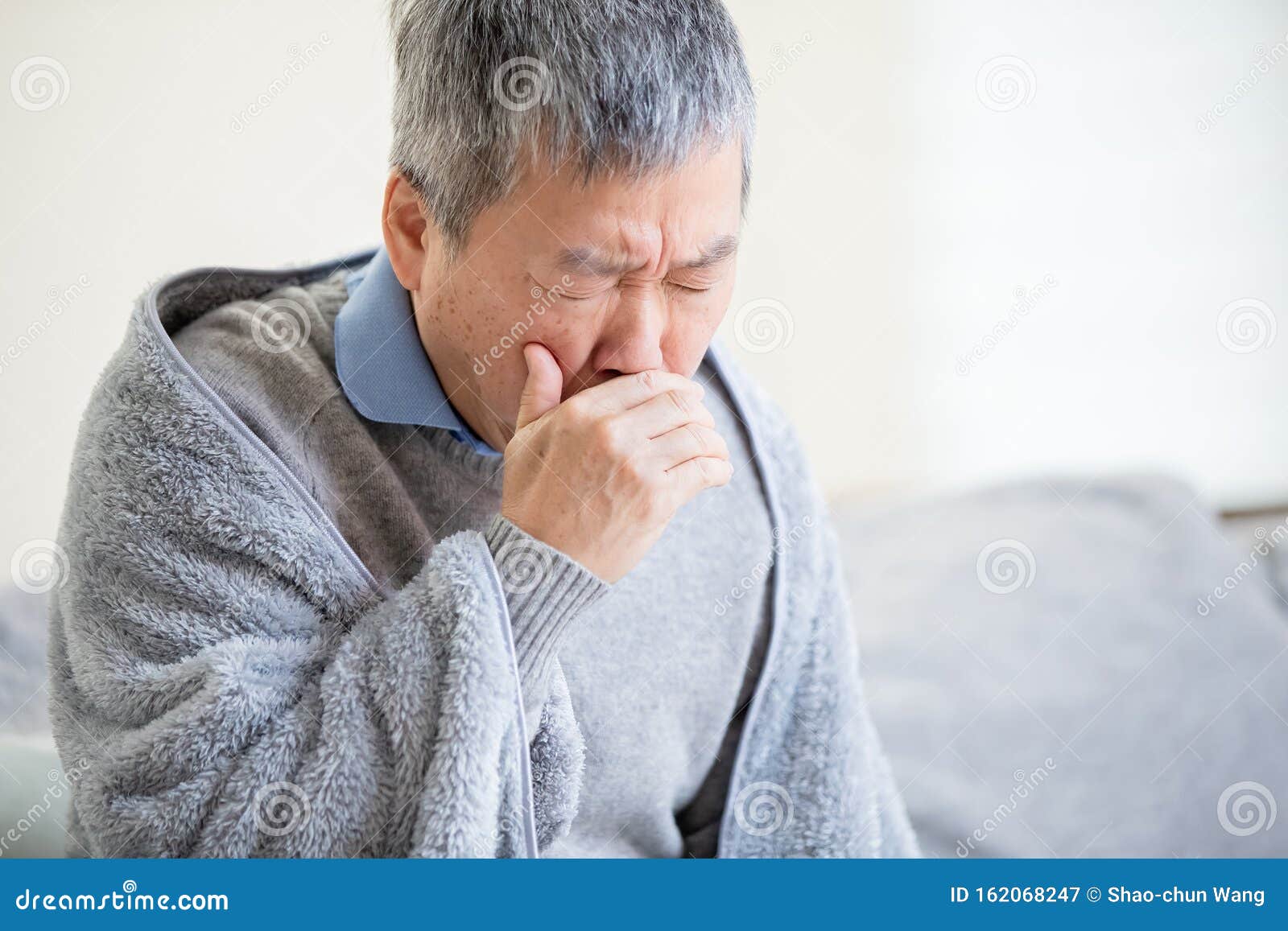 Asian Elderly Sick Man Cough Stock Image - Image of cough, cold: 162068247