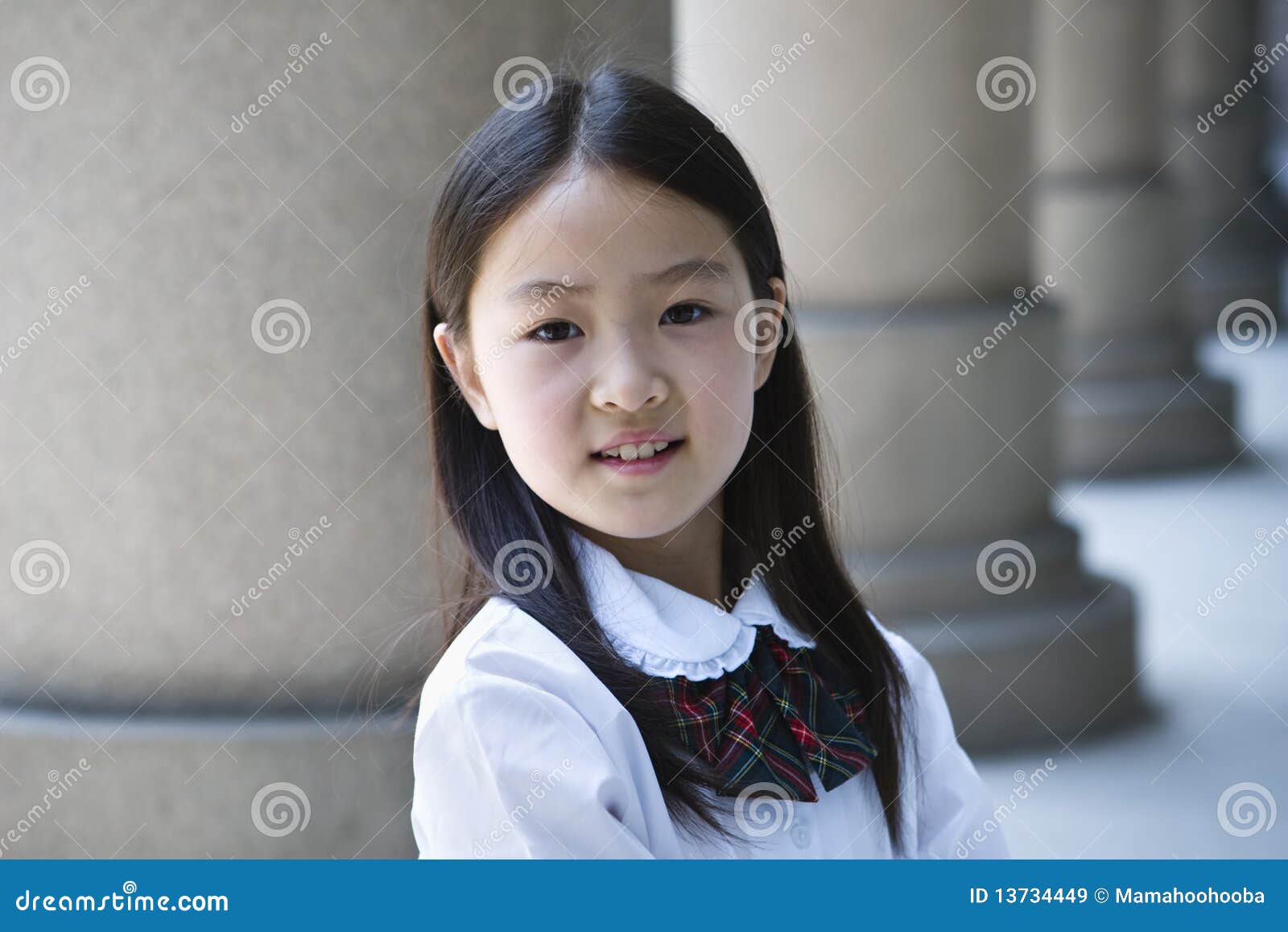 Asian Elementary Schoolgirl Stock Image - Image of hair, column: 13734449