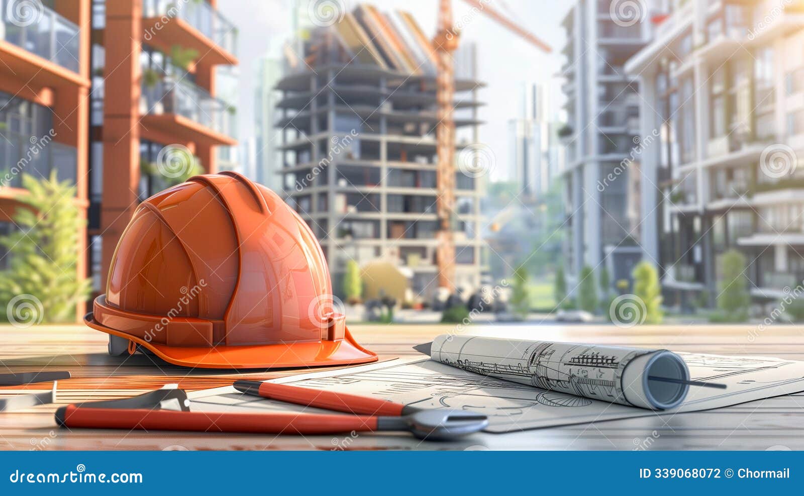 Asian Engineer with Architectural House Plan Project Blueprint, Graph ...