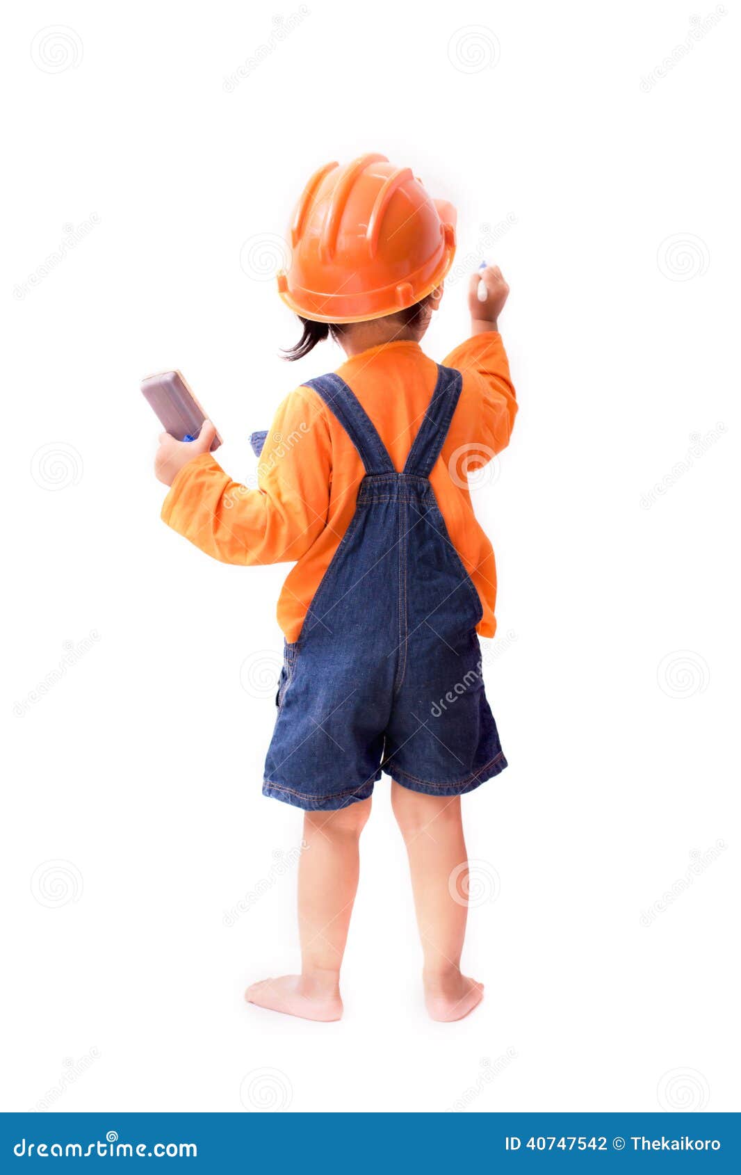 Asian Engineer Baby Girl Writing Something Stock Photo - Image of ...