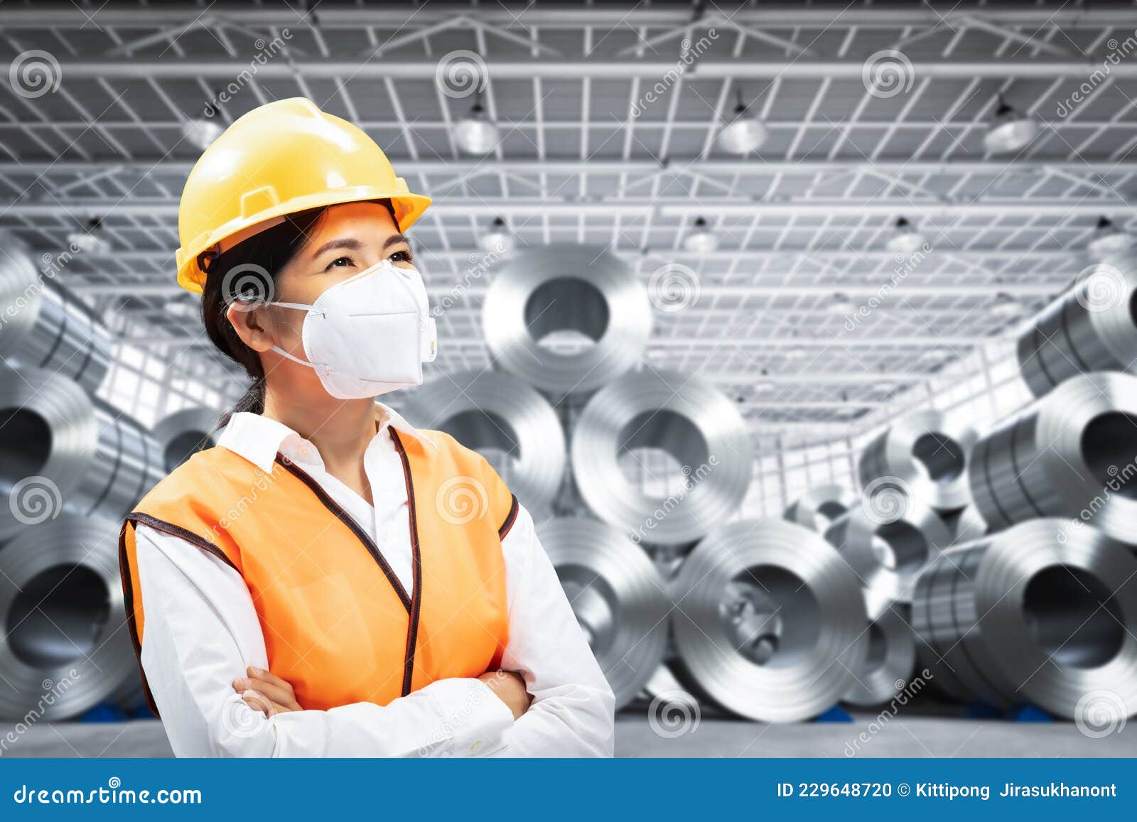 Asian Engineer or Technician Work in Steel Factory Stock Photo - Image ...
