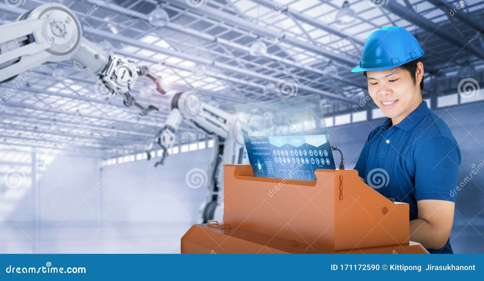 Asian Engineer or Technician Working Stock Photo - Image of limb ...
