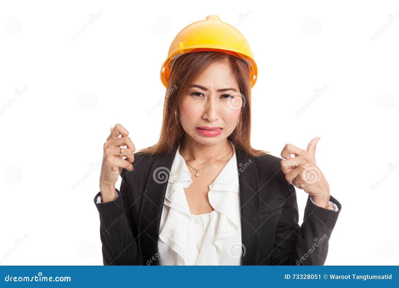 Asian Engineer Woman is Angry , Upset Stock Image - Image of architect ...