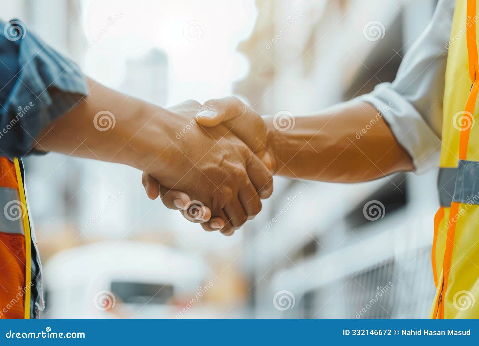 Asian Engineers Shake Hands after Successful Construction Project Stock ...