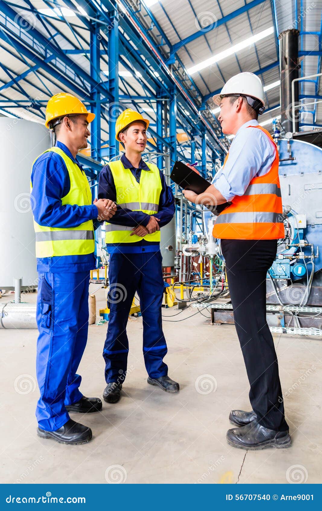 Asian Factory Worker and Engineer As Team Stock Photo - Image of ...