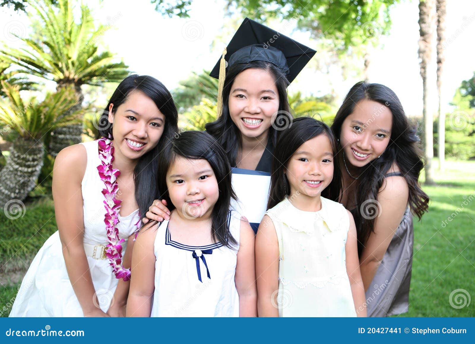 Asian Family Celebrating Graduation Stock Image - Image of graduation ...