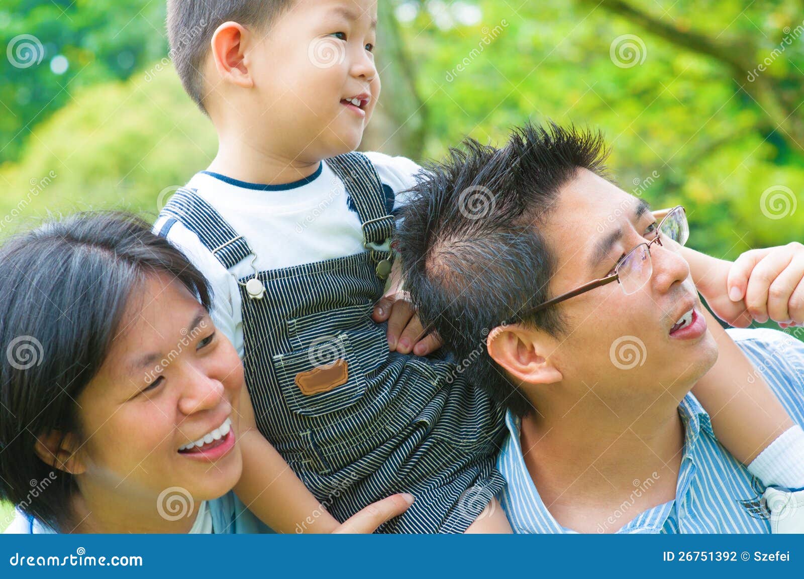 Asian Family Having Fun Outdoor Stock Photo - Image of bonding, husband ...