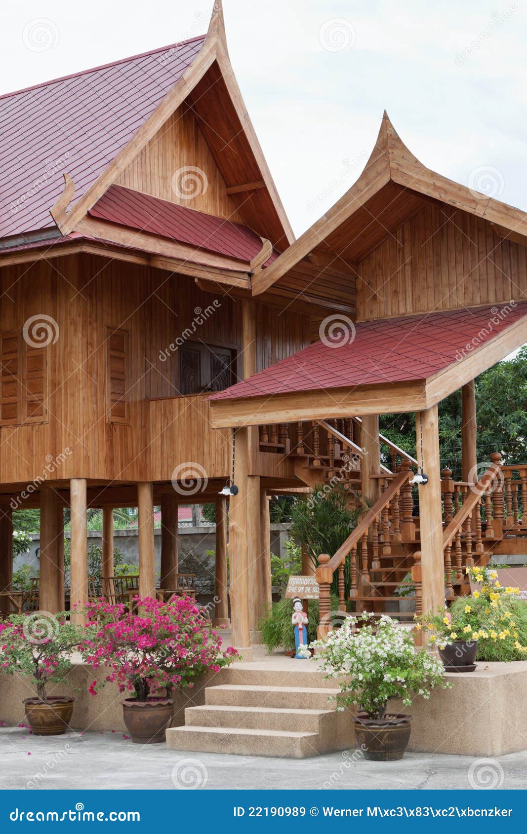Asian family house stock image. Image of stair, teak - 22190989