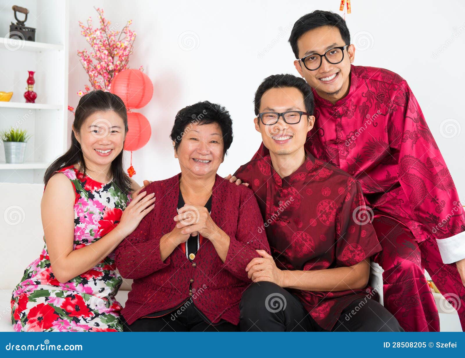 Asian family reunion. stock image. Image of home, female - 28508205