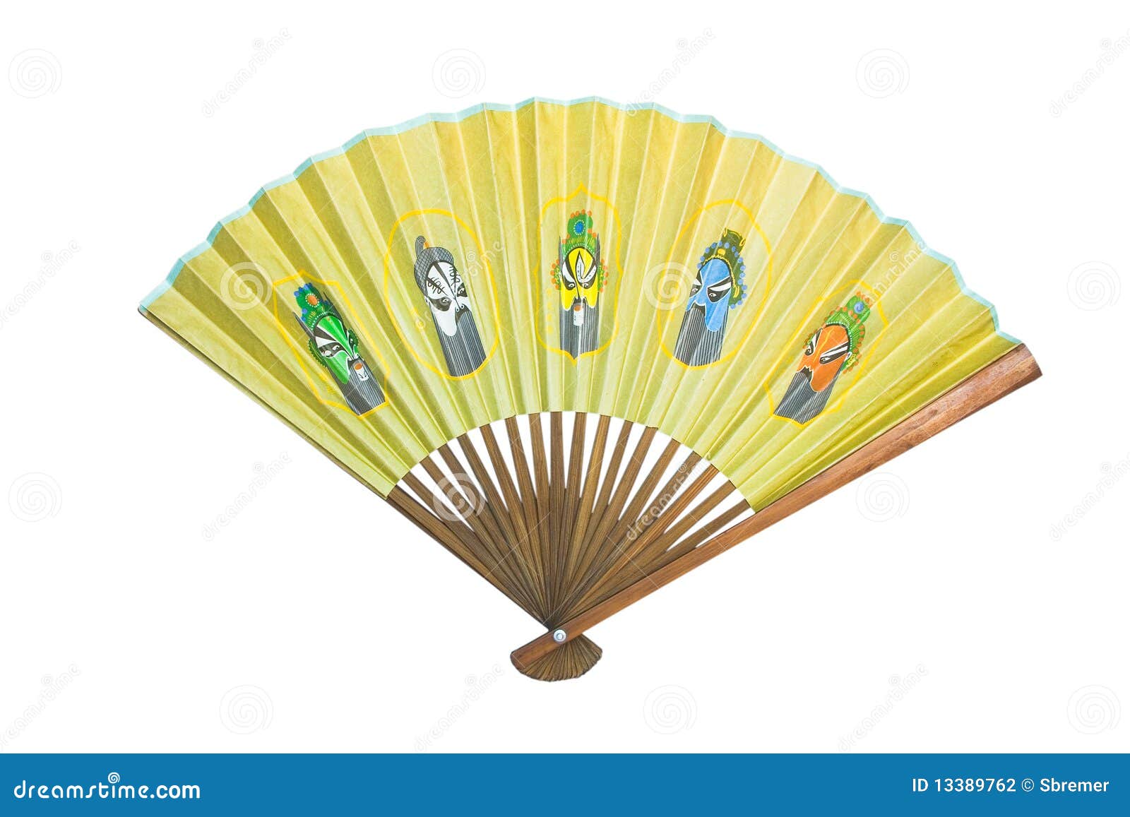 Asian fan isolated stock photo. Image of fragility, brown - 13389762