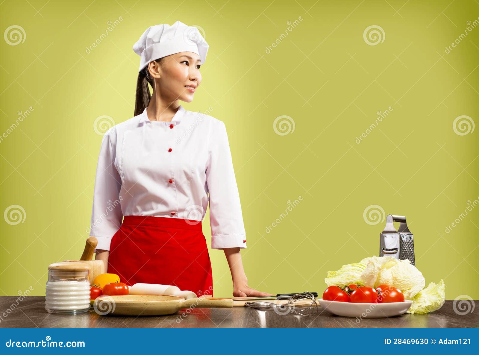 Asian female chef stock photo. Image of happy, asian - 28469630