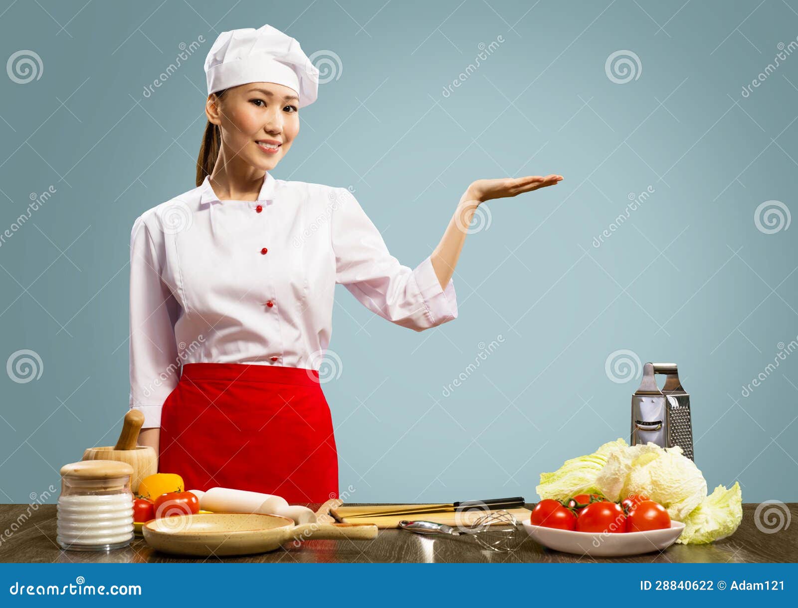 Asian female chef stock photo. Image of baker, beauty - 28840622