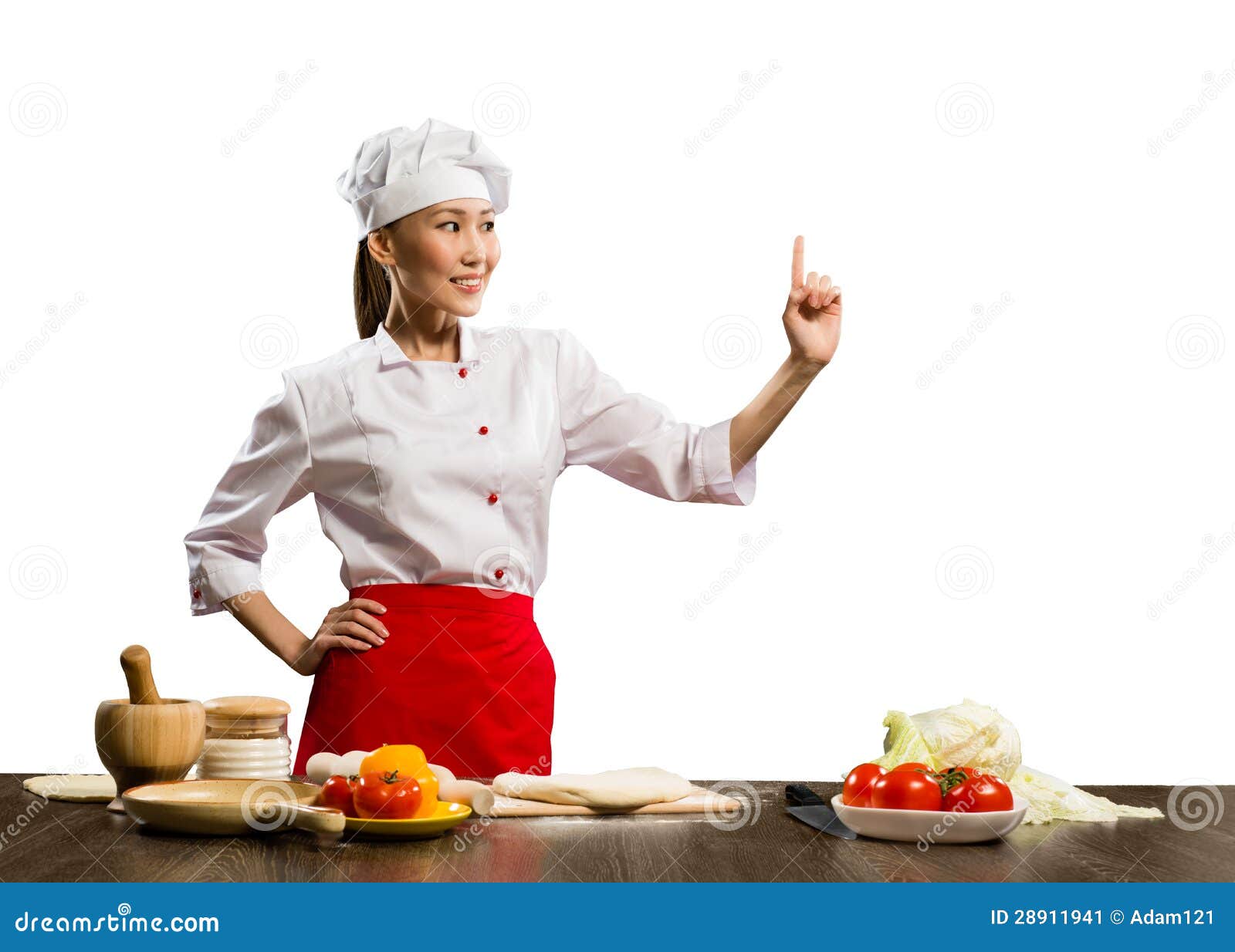 Asian female chef stock image. Image of chef, bread, dinner - 28911941