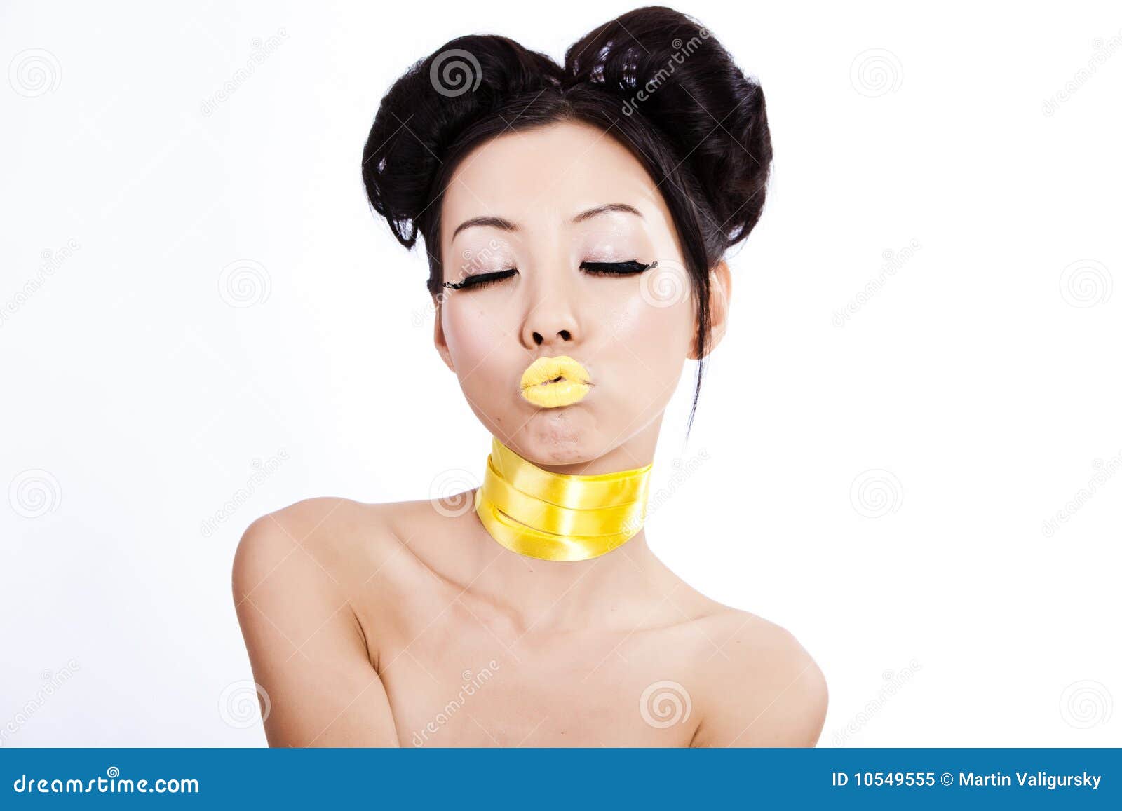 Asian Female with Creative Colorful Makeup Stock Image - Image of adult ...