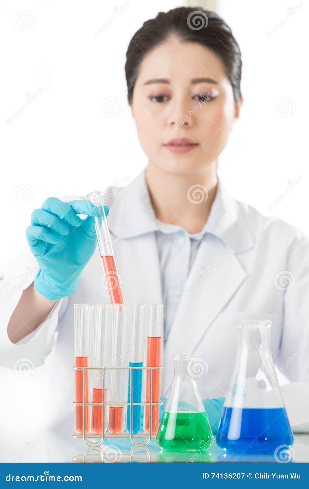 Asian Female Forensic Scientist Finally a Breakthrough Stock Image ...