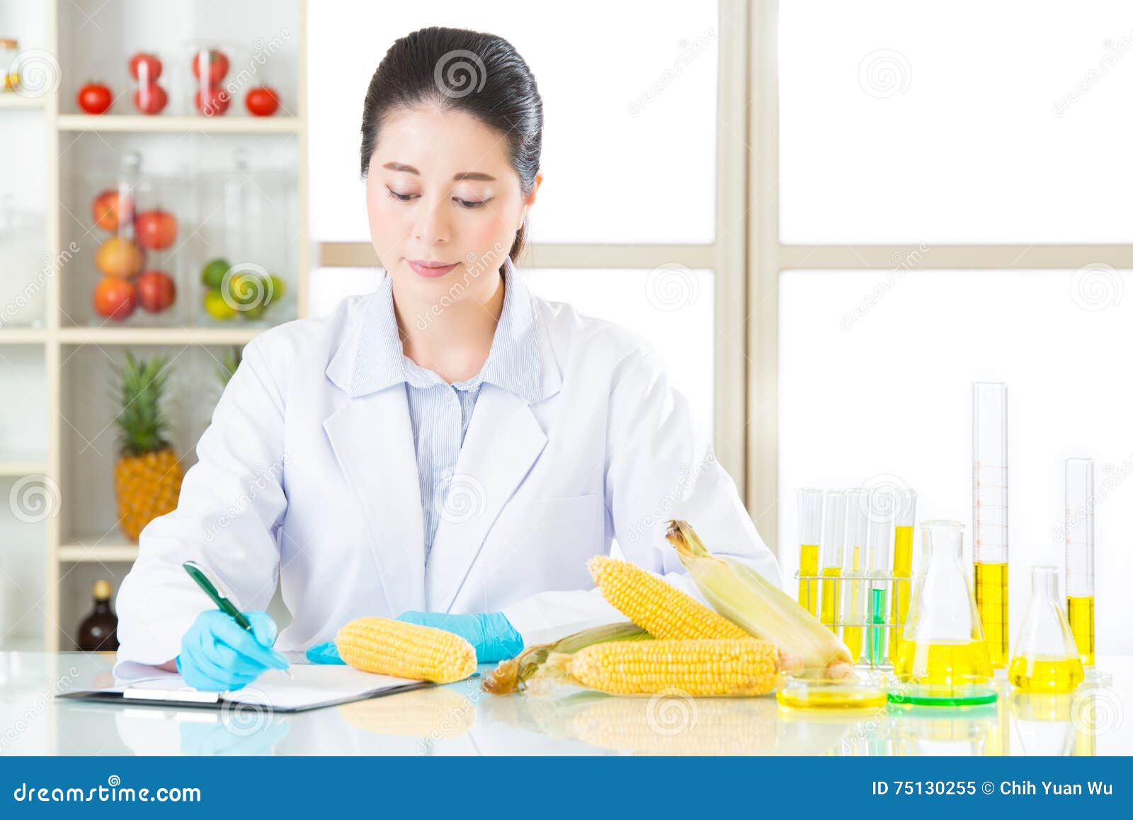 Asian Female Scientist Recording Her Data is Important Stock Image ...