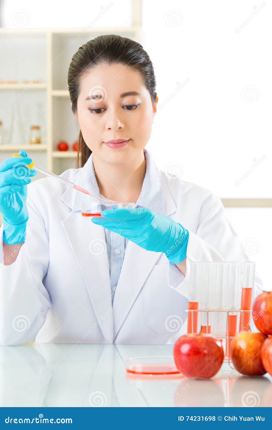Asian Female Scientist Research for Genetic Modification Breakthrough ...