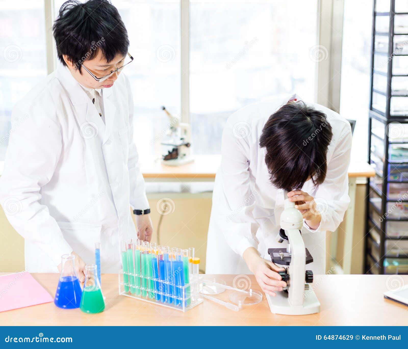 Asian Female Scientists in Lab Stock Image - Image of women, pipette ...