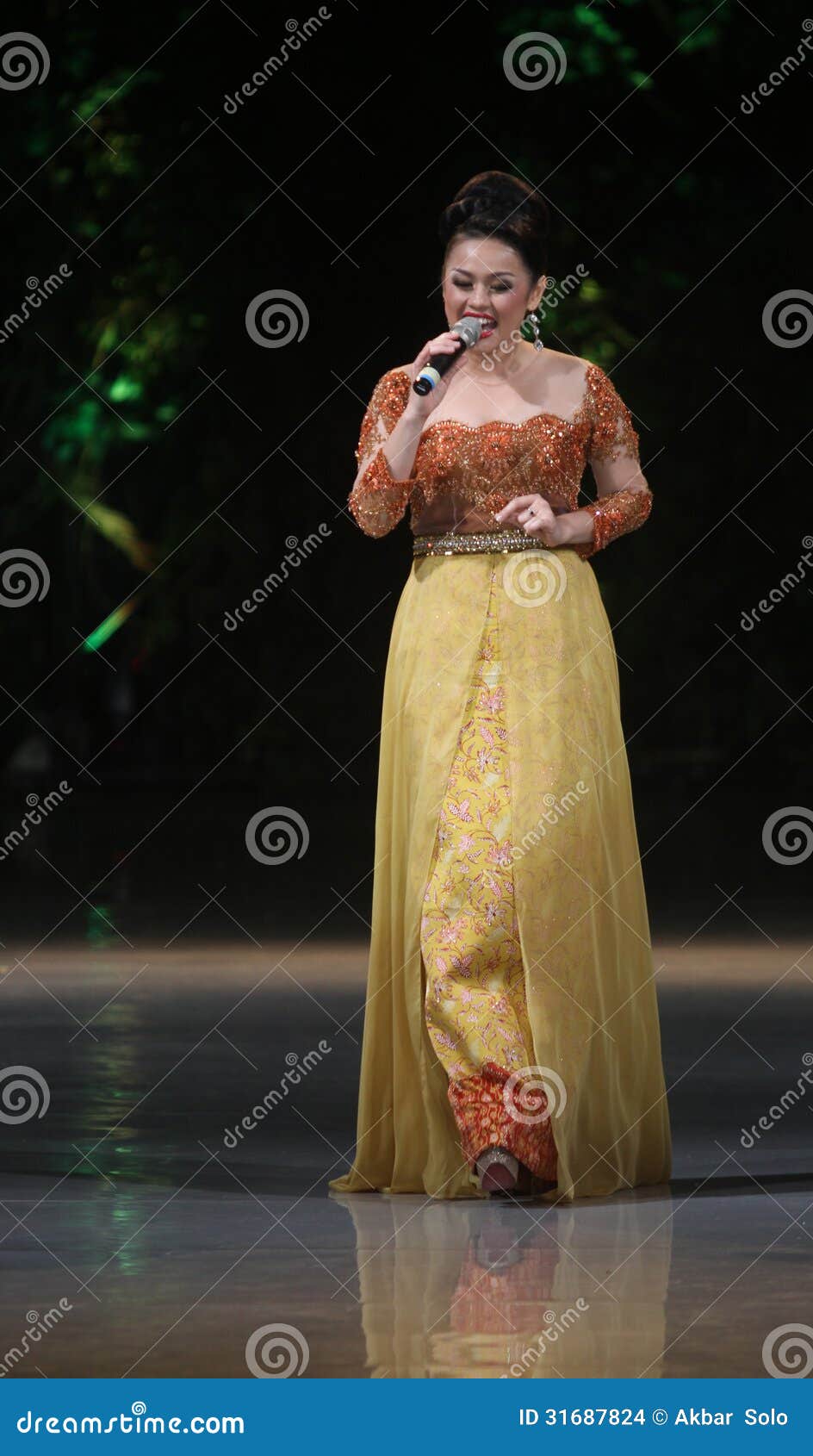 Asian Female Singer on Stage Editorial Stock Image - Image of ...