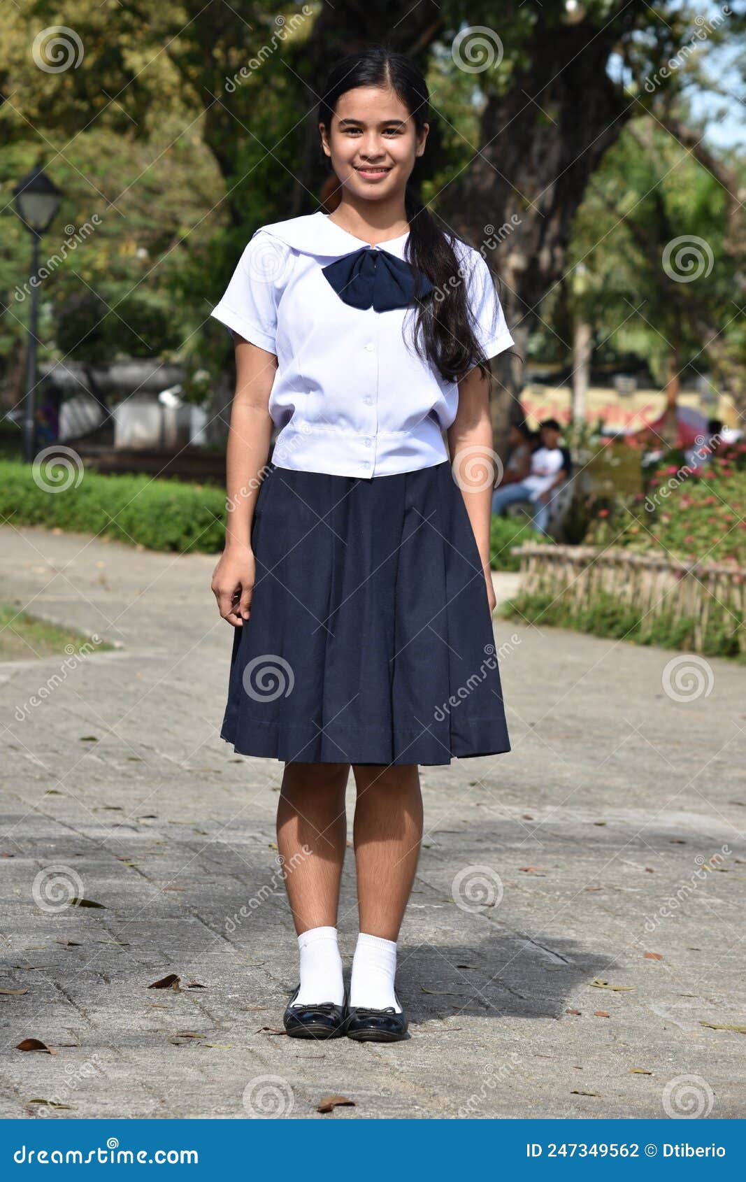 Asian Female Student in School Uniform Stock Photo - Image of educate ...