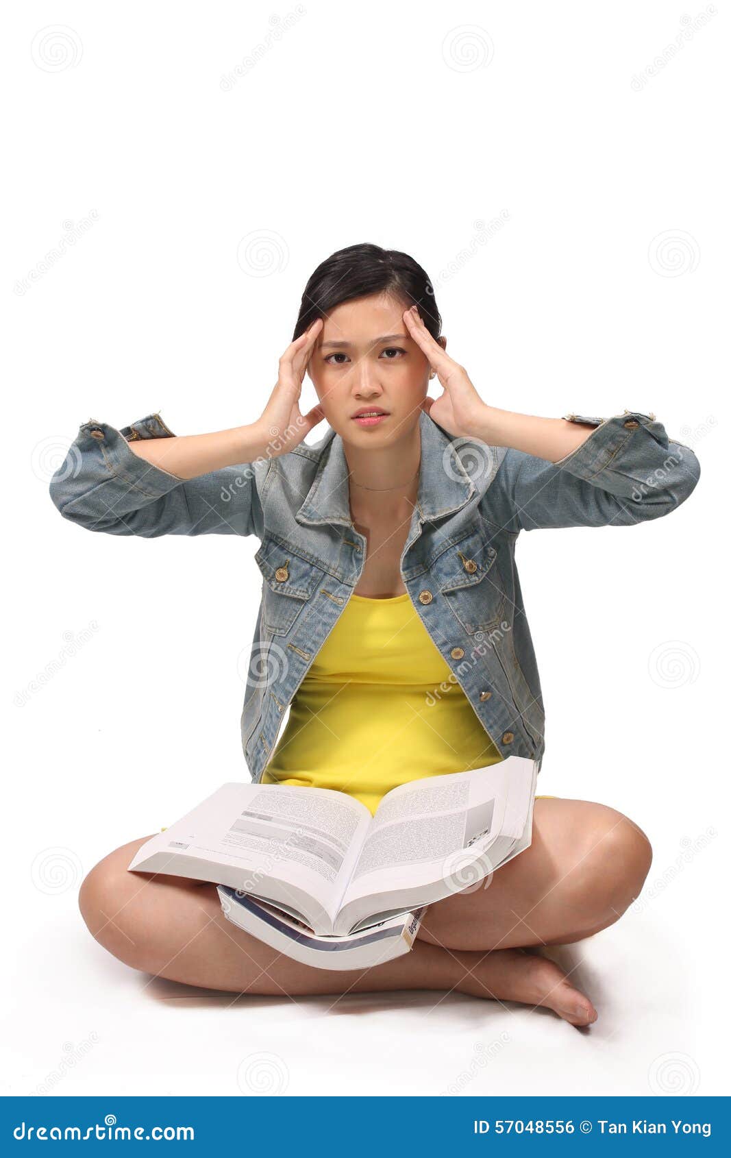 Asian Female Student Stressed from Studying Stock Photo - Image of ...