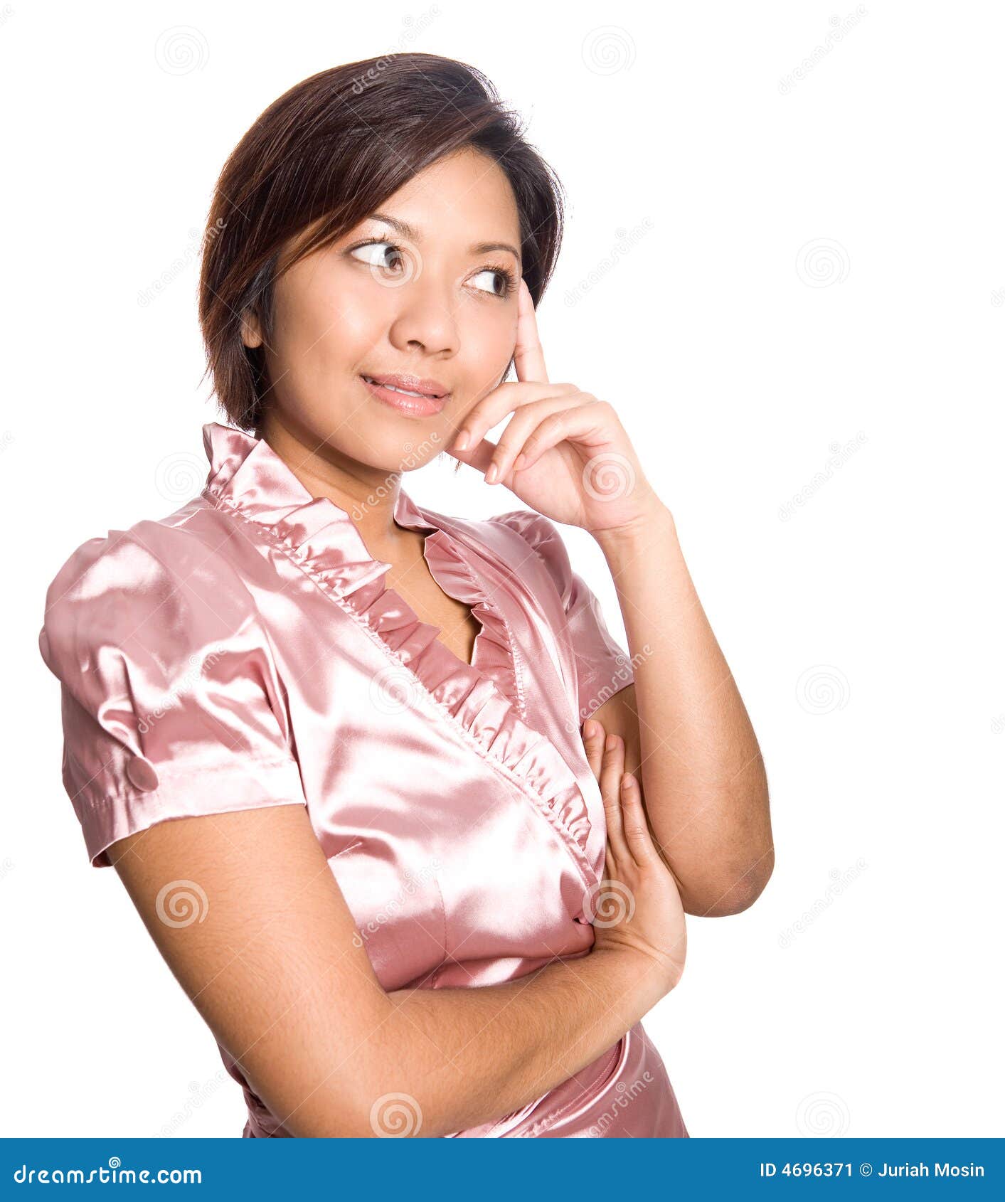 Asian female thinking stock image. Image of junior, gesture - 4696371