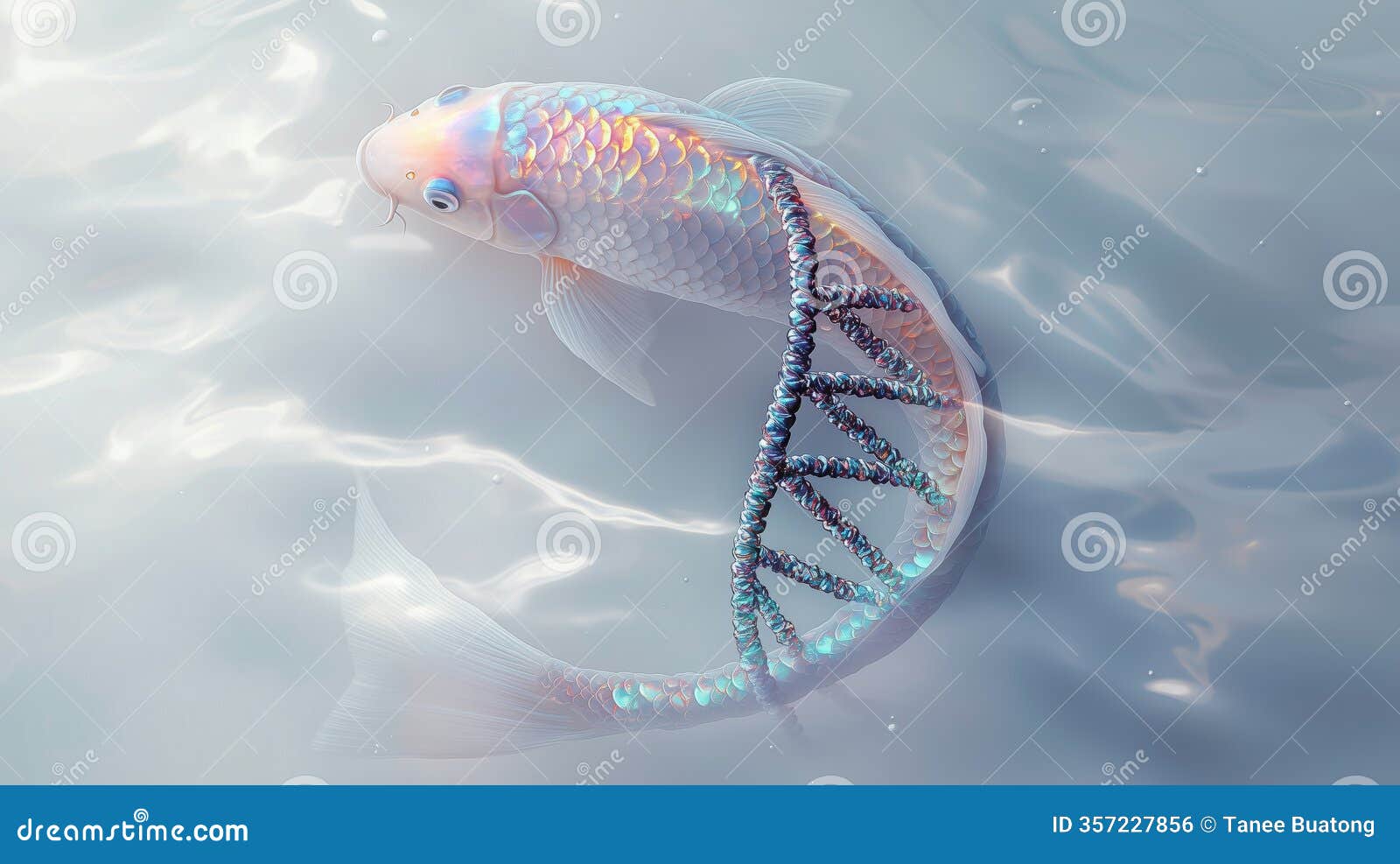 Asian Fish DNA Structure Evolution Stock Illustration - Illustration of ...