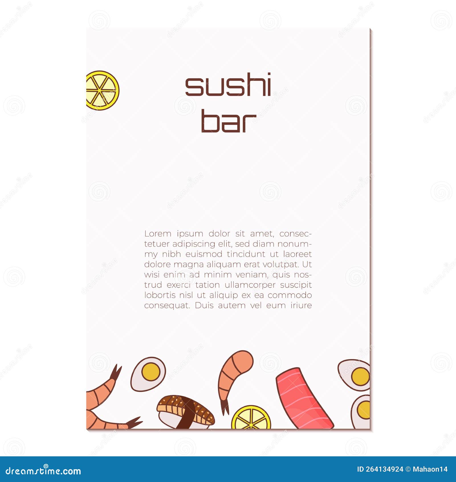 Asian food border template stock vector. Illustration of sashimi ...