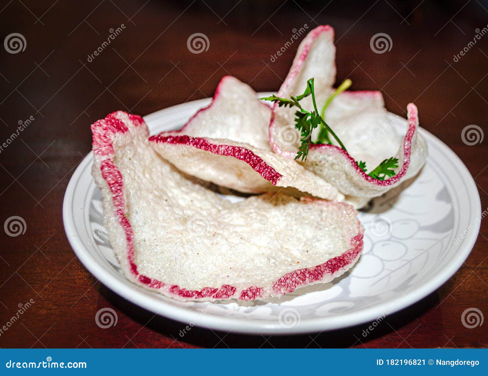 Asian food : Fish Cracker stock image. Image of chip - 182196821