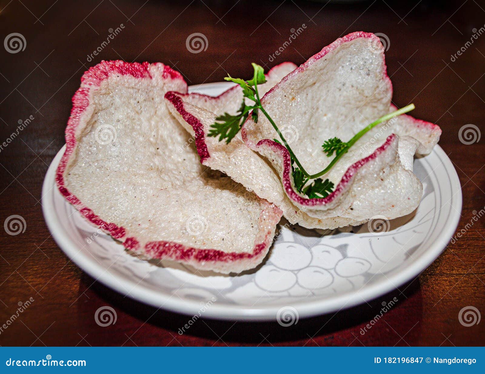 Asian food : Fish Cracker stock image. Image of chip - 182196847