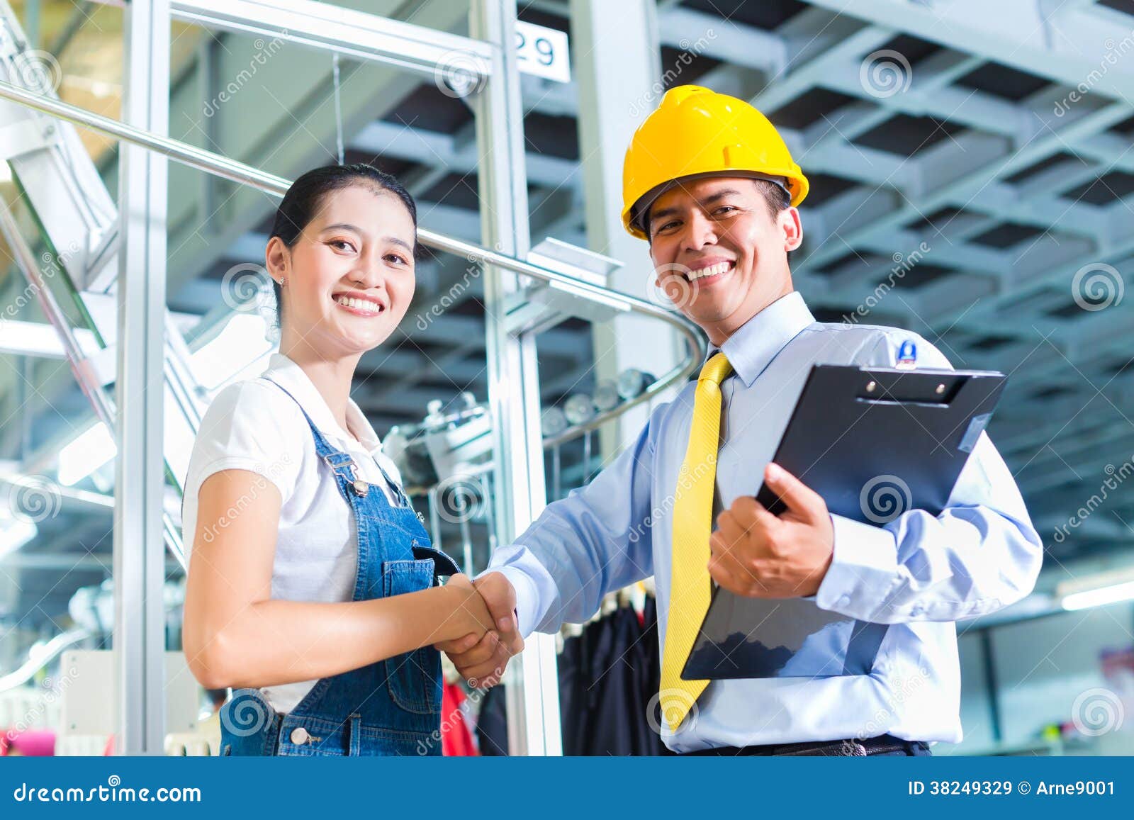 Asian Foreman in Textile Factory Giving Training Stock Image - Image of ...