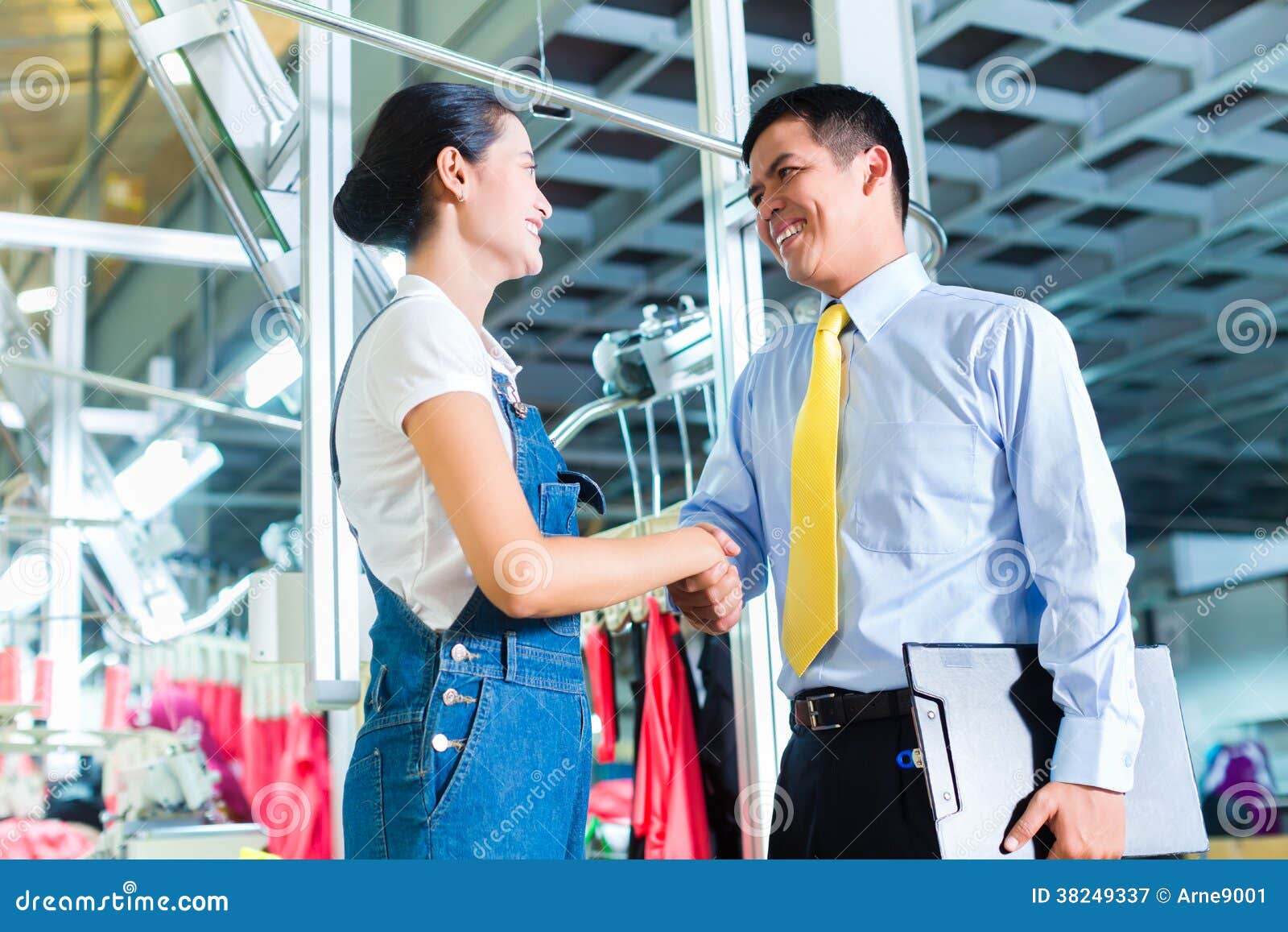 Seamstress And Shift Supervisor In Textile Factory Stock Image ...