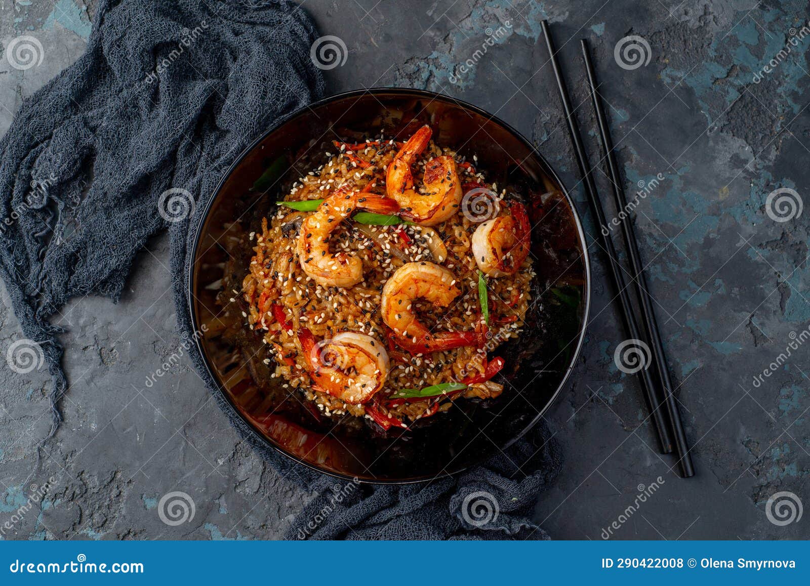 Asian Fried Wok Rice with Seafood Stock Photo - Image of gourmet, food ...