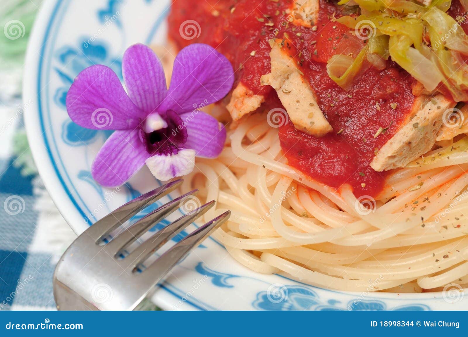 Asian Fusion Style Spaghetti Stock Photo - Image of delicious, meal ...