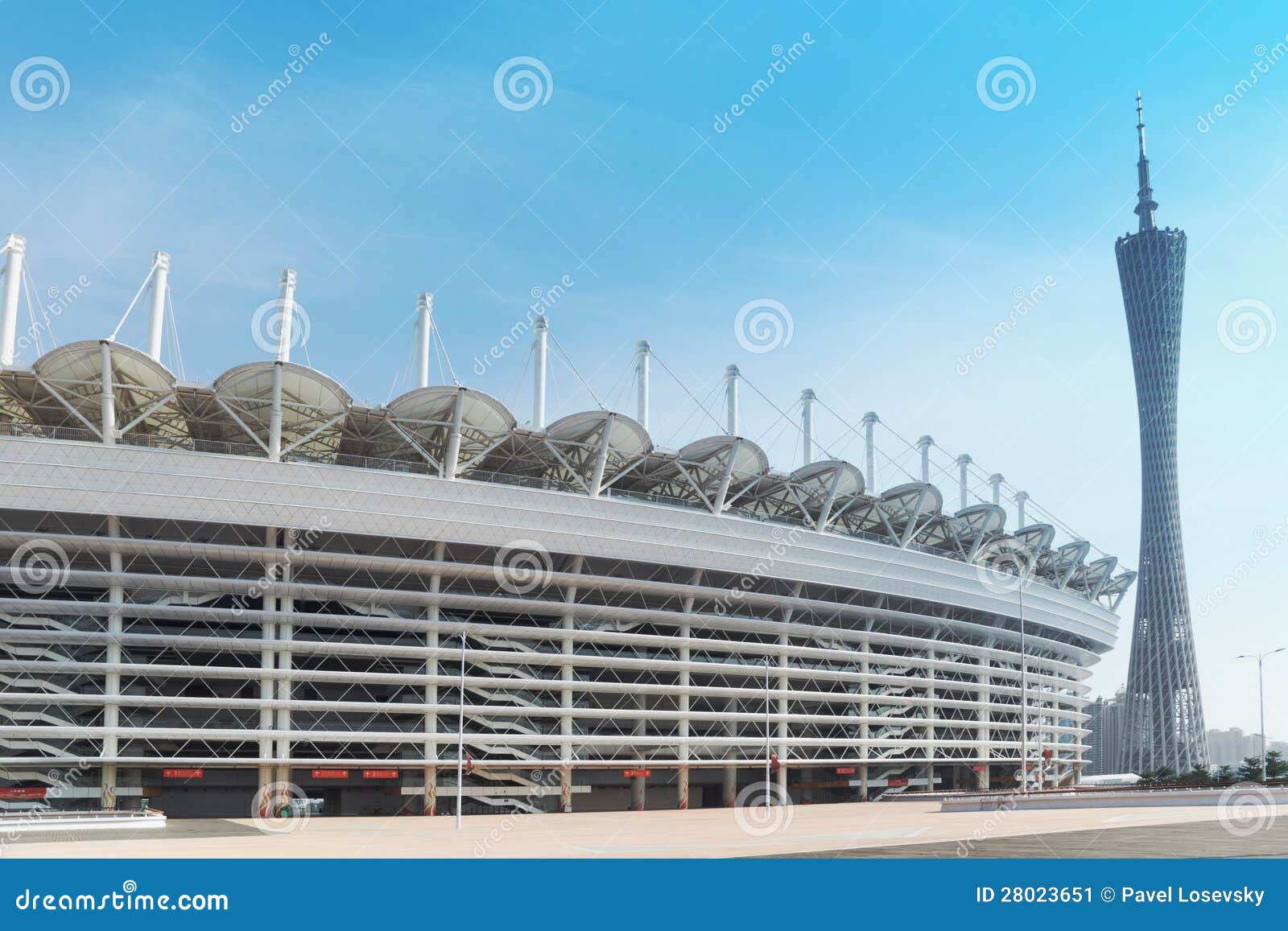 Asian Games Stadium and Guangzhou Tower Editorial Photo - Image of ...