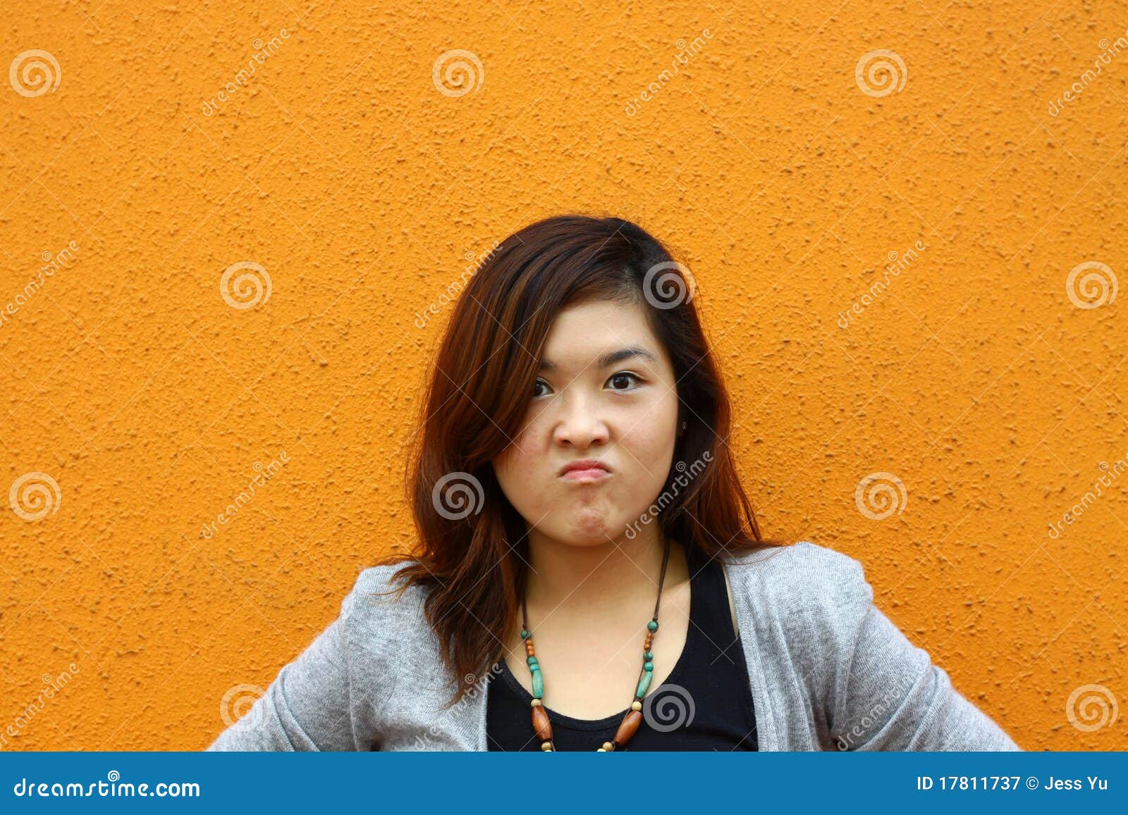 An Asian Girl with Angry Face Stock Image - Image of female, angry ...