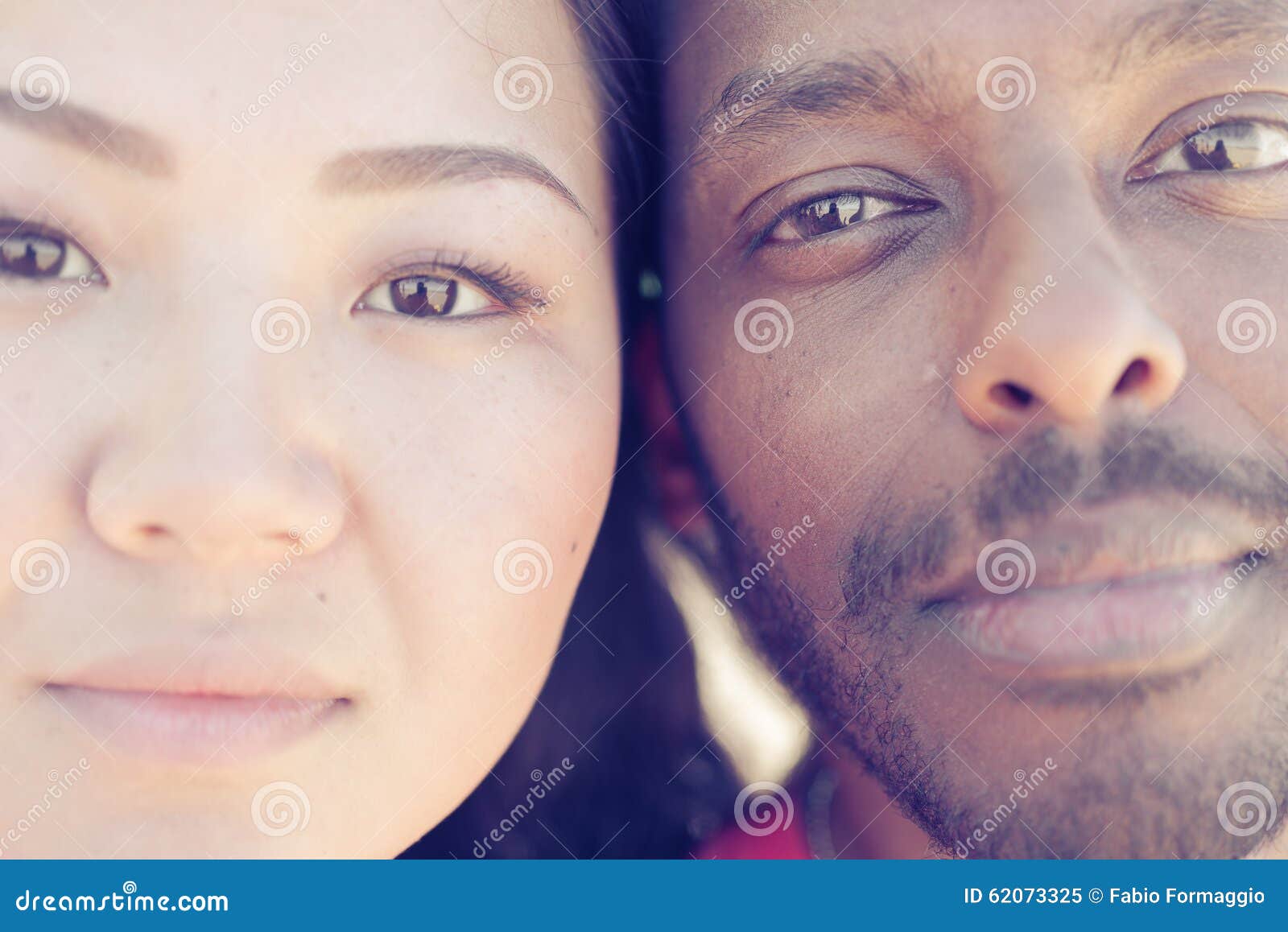 Asian Girl And Black Man Portrait Stock Image Image Of Lovers