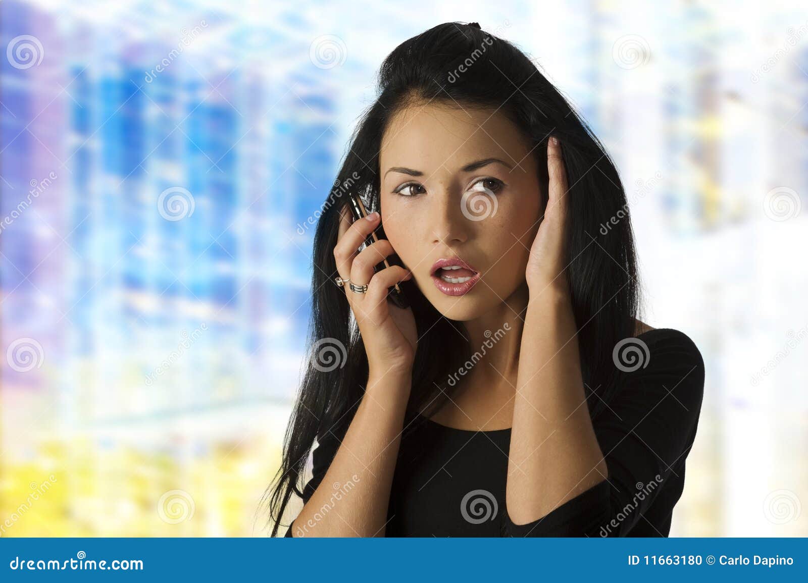 Asian girl calling stock photo. Image of clothing, girl - 11663180