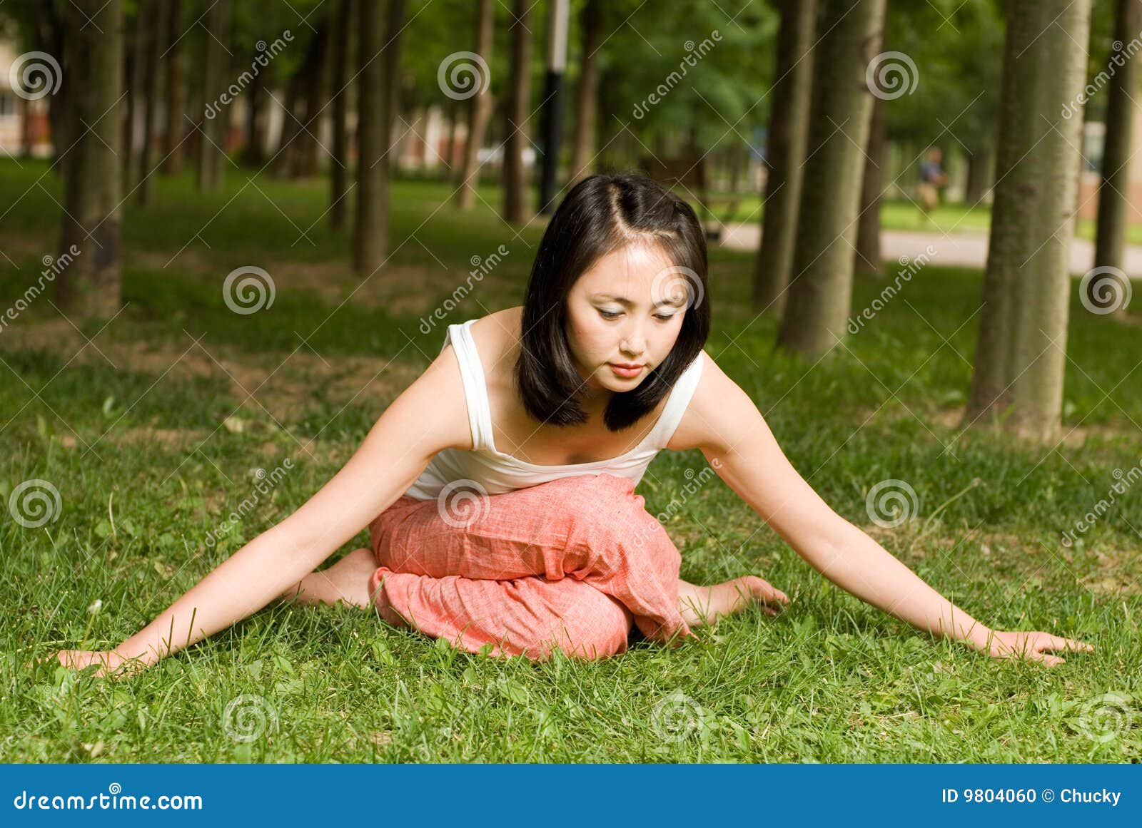 A asian girl doing yoga stock photo. Image of yoga, meditating - 9804060