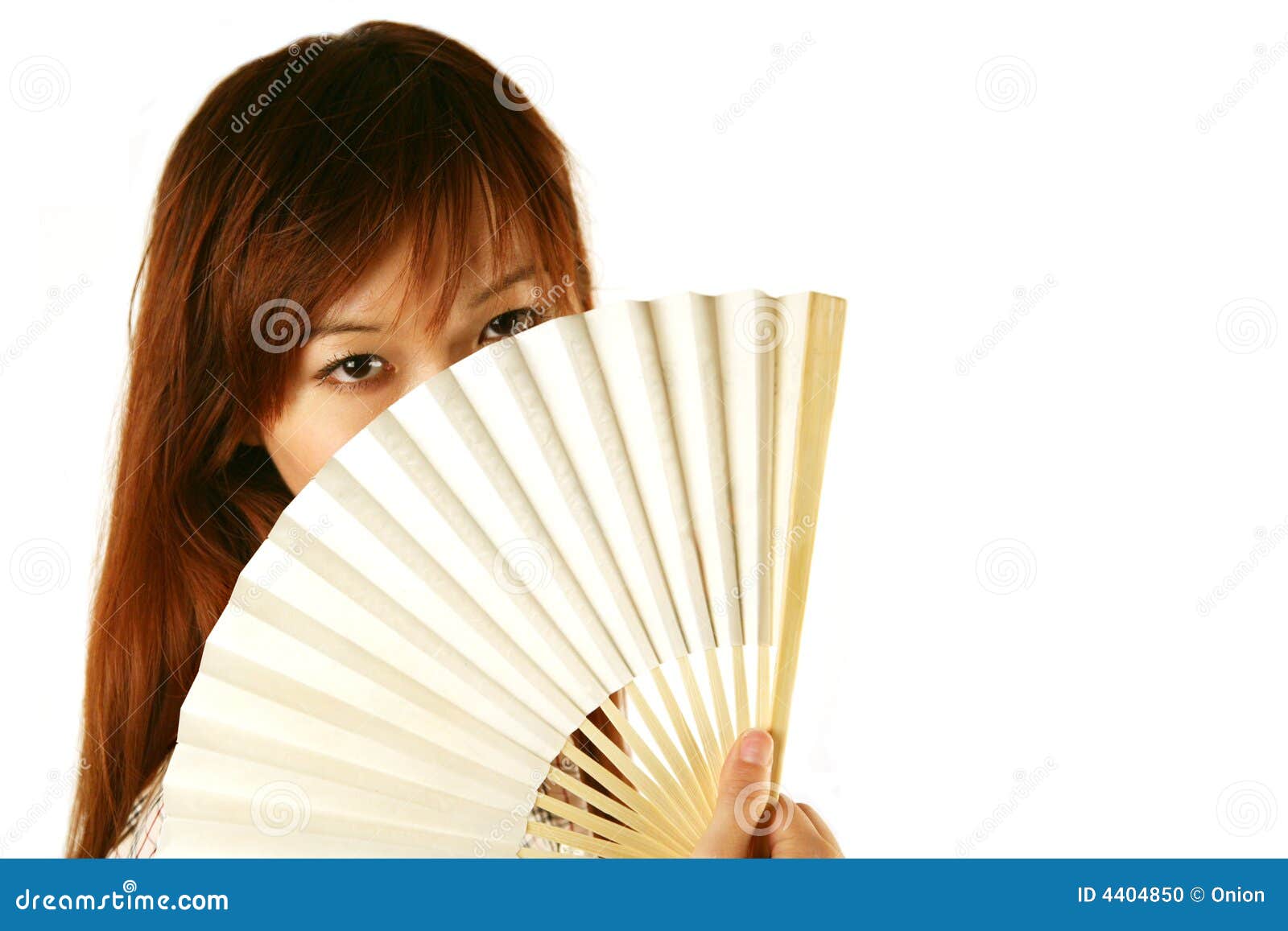 Asian girl holding fan stock photo. Image of woman, girl - 4404850